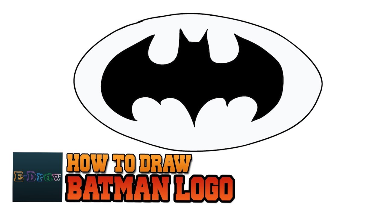 How to Draw Batman Logo Easy Step by Step for kids | Drawing Tutorial ...