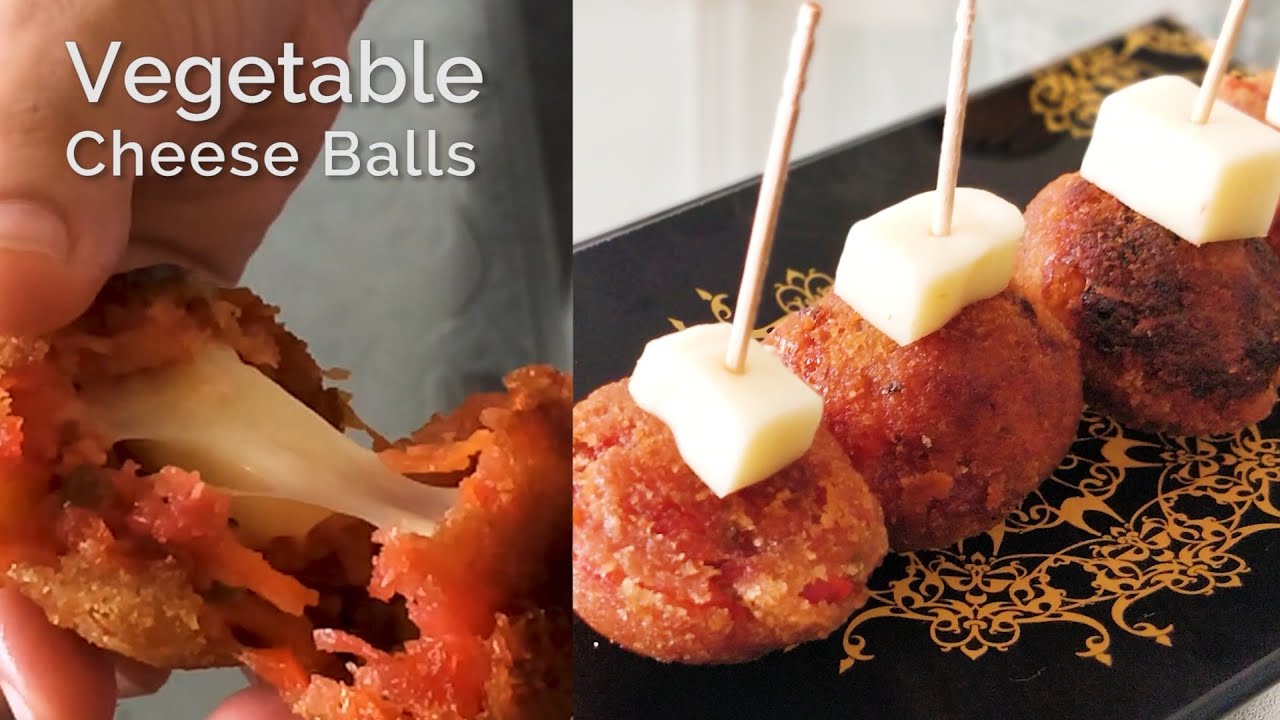 Crispy Cheese Balls with 8 VEGETABLES (No Fry) - Recipe | Healthy ...