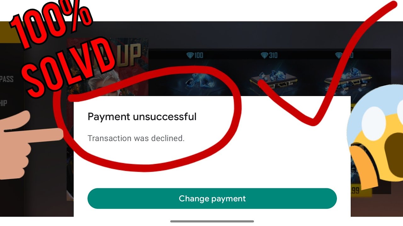 Payment unsuccessful |Transaction was declined|transaction was declined ...