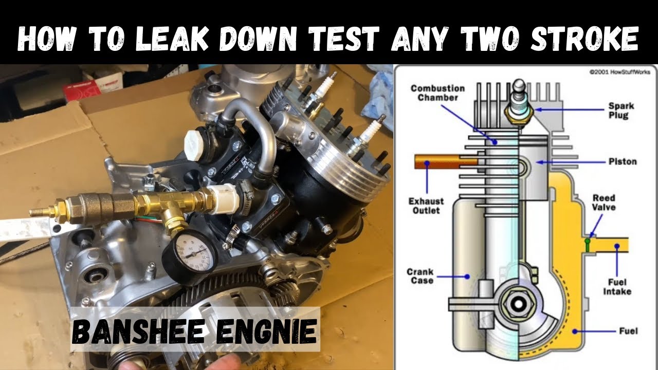 How to leak down test any two stroke (banshee engine used in vid) - YouTube