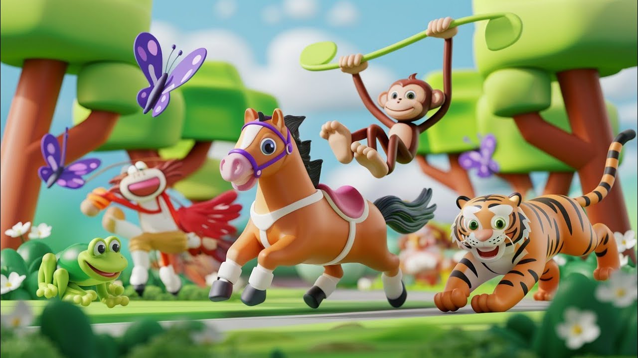 Fun Animals Sounds Song l 18 Animals Song l Nursery Rhyme - YouTube