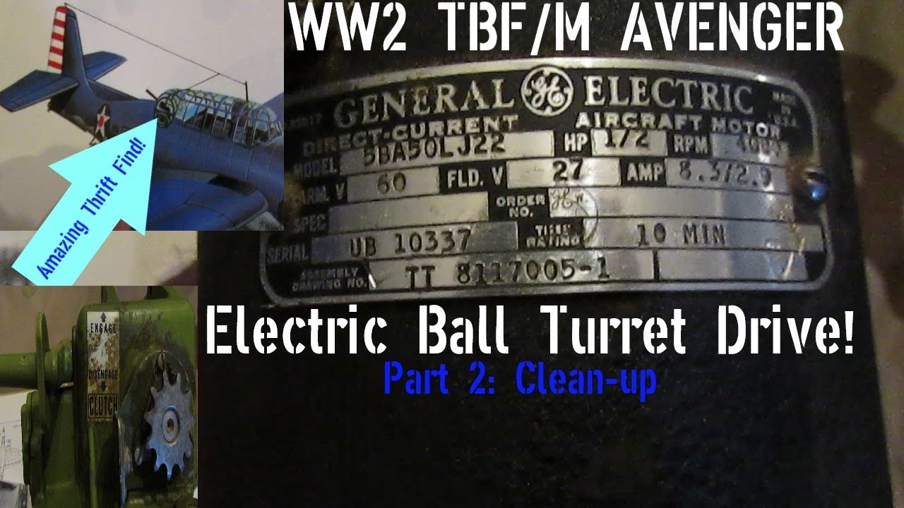 WW2 Grumman TBF/M Avenger Ball Turret Drive Electric Motor Amazing Find ...