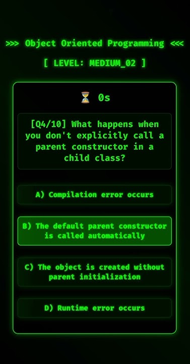 Object Oriented Programming | Medium | Quiz 2 #computereducation - YouTube
