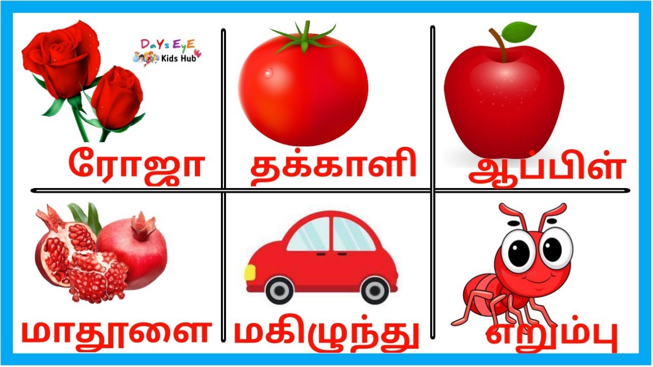 Learn the Colors | Color Red | Colors in Tamil | சிவப்பு நிறம் ...