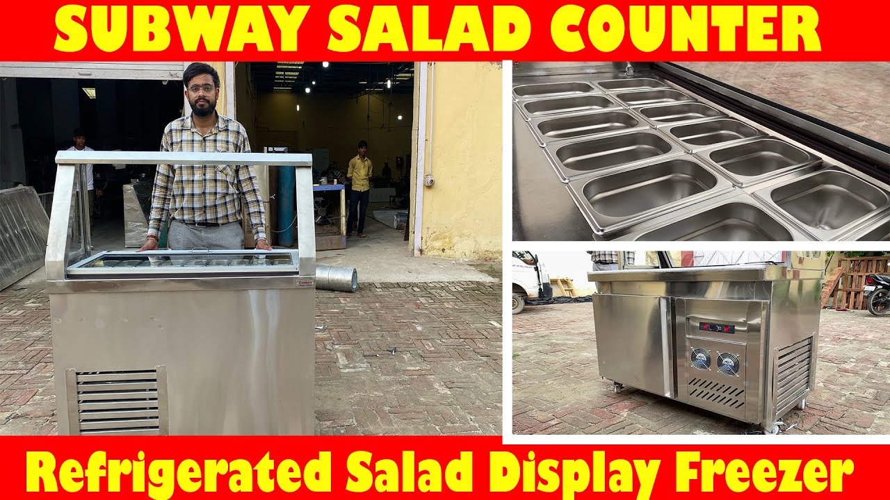 Subway Salad Counter - Salad Display Freezer Subway Type - YouTube
