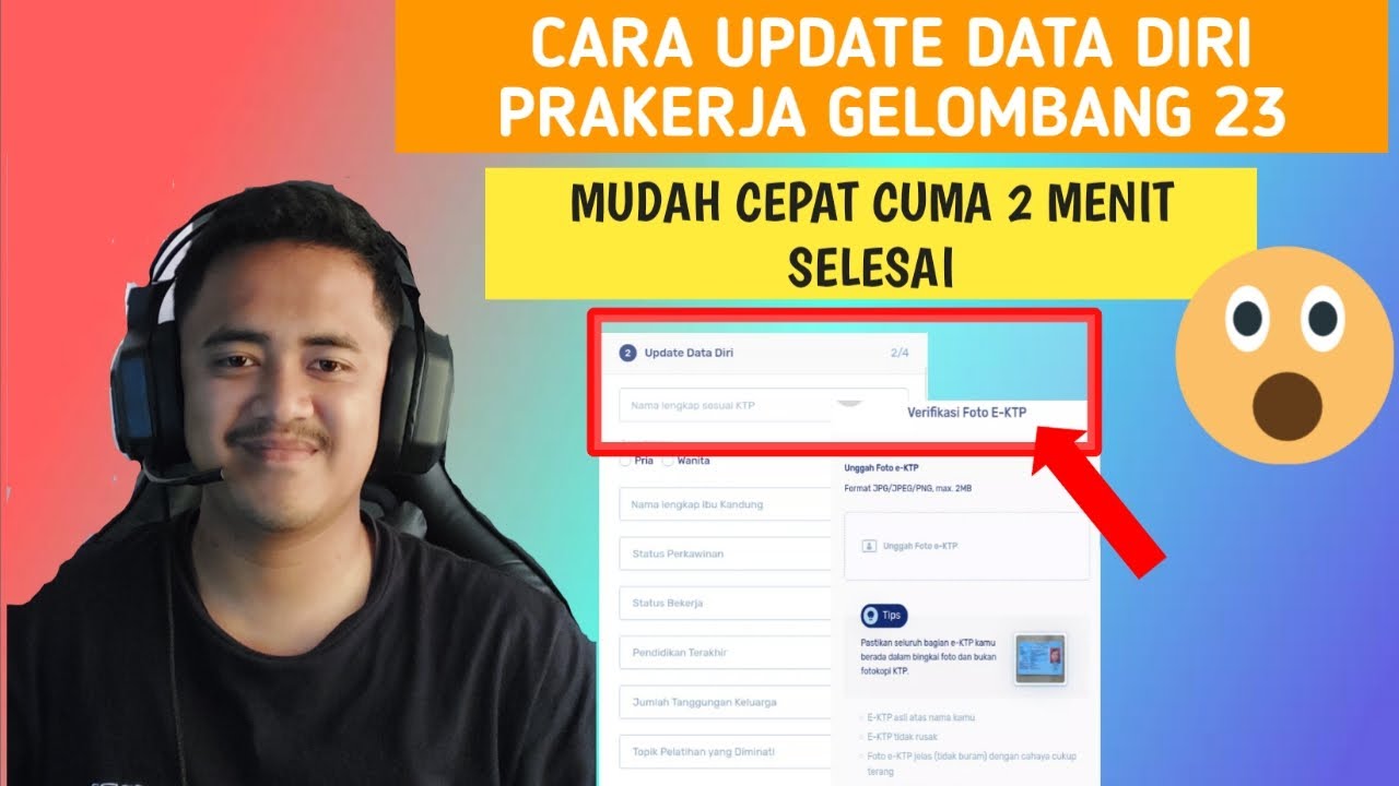 CARA UPDATE DATA DIRI PRAKERJA 2022 || MUDAH DAN CEPAT CUMA 2 MENIT ...