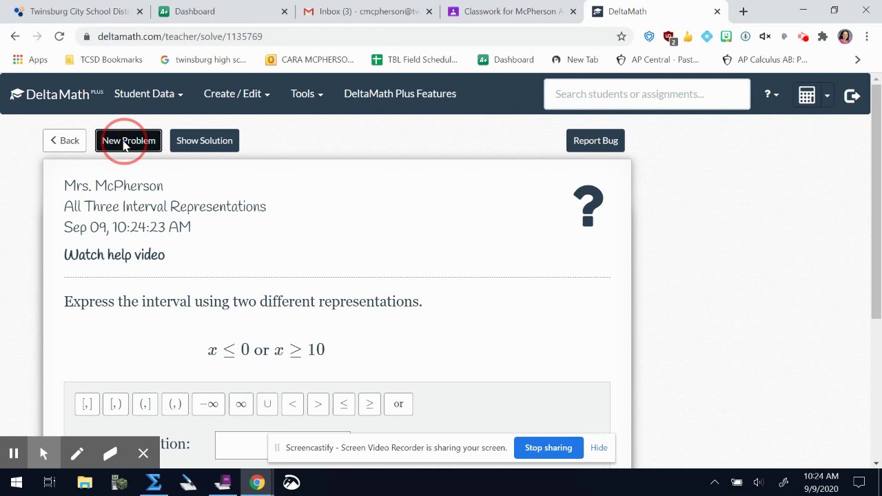 Delta Math Help on Interval and Set Notation - YouTube