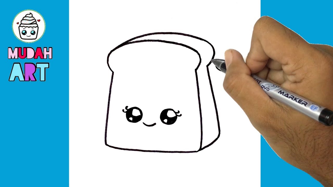 BELAJAR MELUKIS ROTI COMEL | lukisan menggembirakan - YouTube