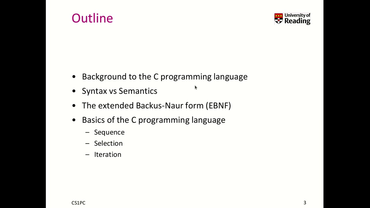 Week 2-2-1 Introduction to C: Semantics and Syntax - YouTube