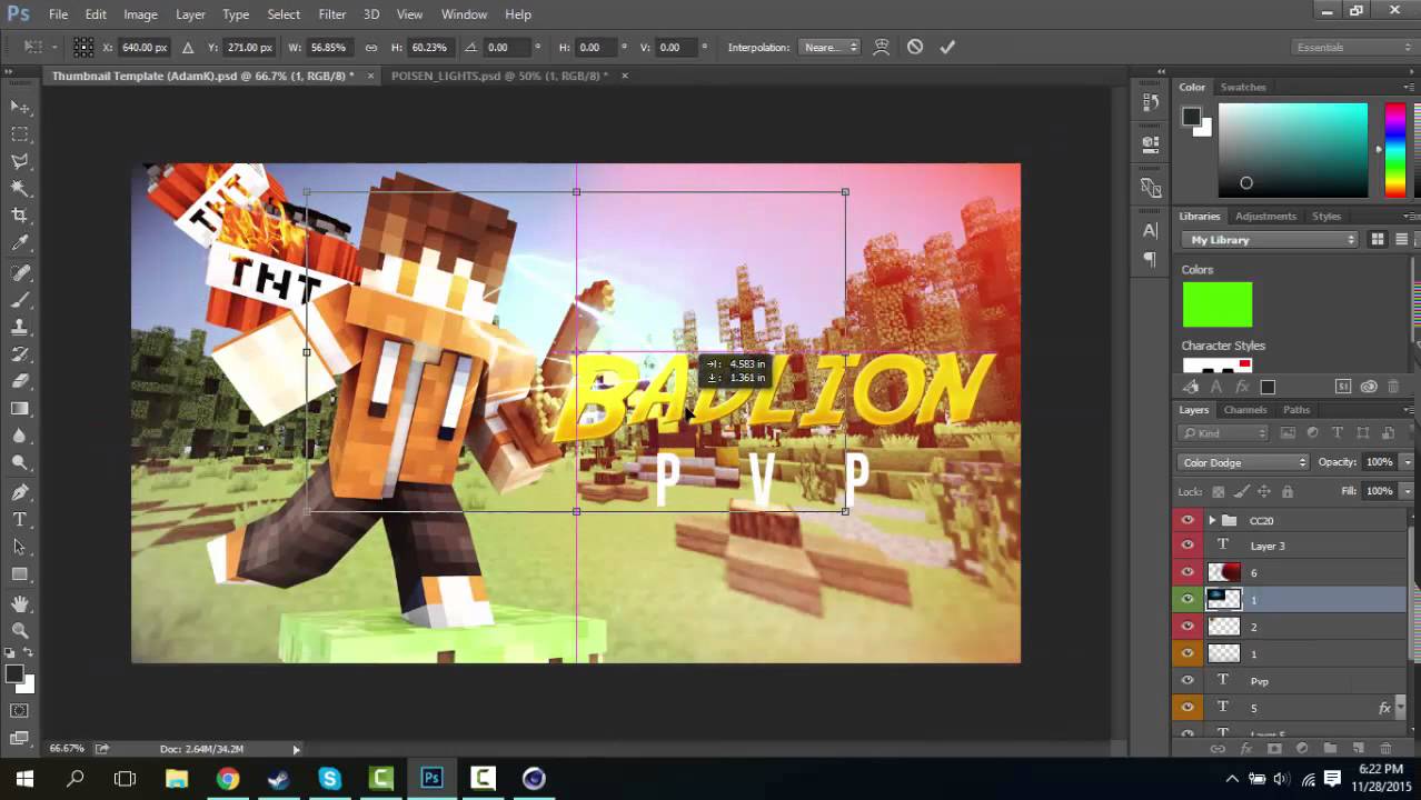 Minecraft Thumbnail Speedart - Exsoftlii (GFX) - YouTube