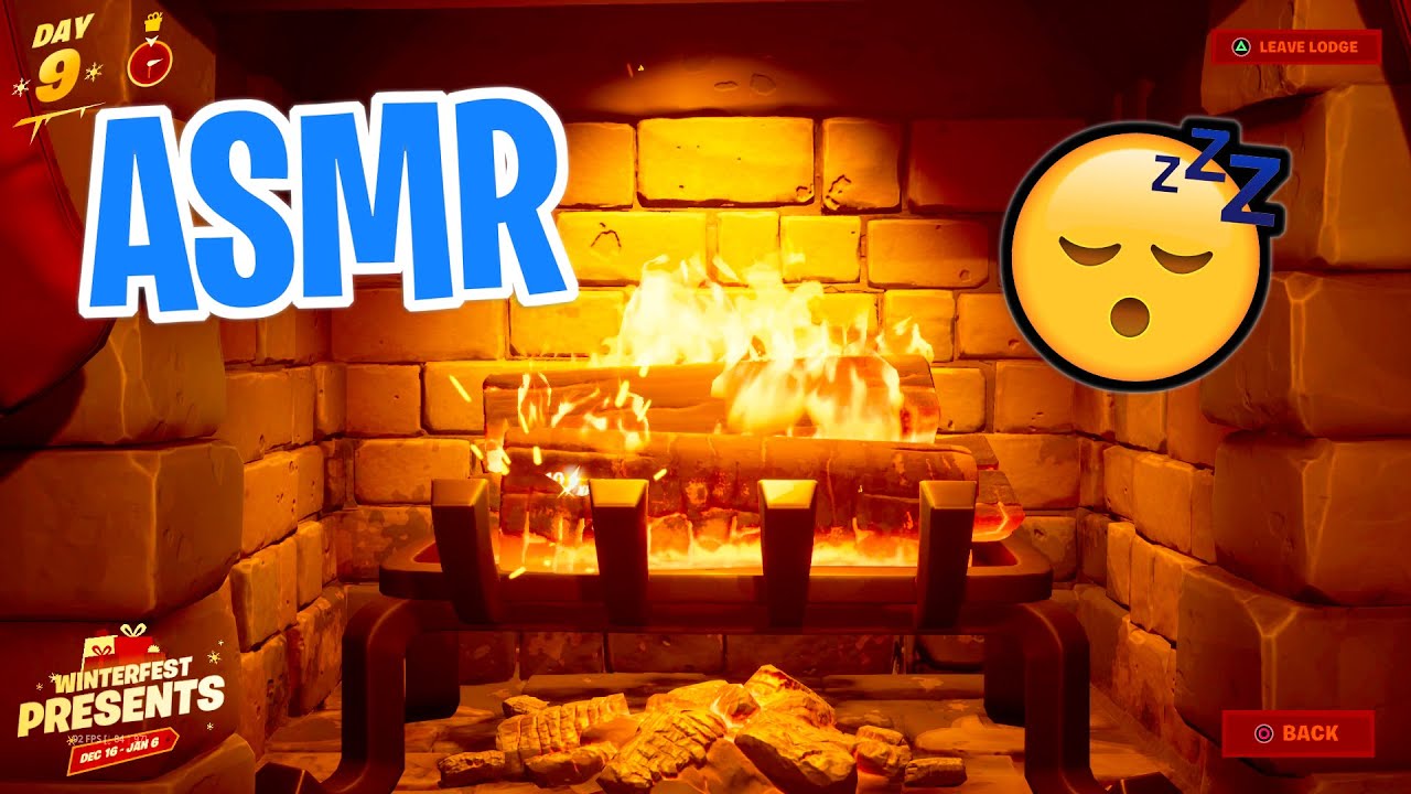 ASMR Gaming 😴🔥 Fortnite Relaxing Fireplace Yule Log Fire Crackling ...