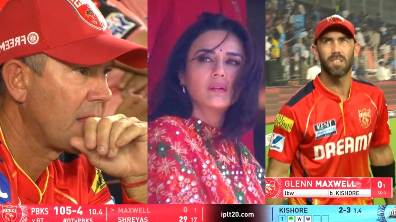 Preity Zinta and Ponting's angry reaction when Maxwell got out on ...