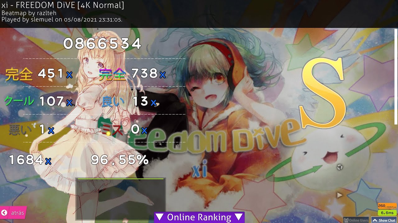 Freedom Dive - Xi [4K Normal] x0 Fails 96,55% Accuracy | Osu Mania ...