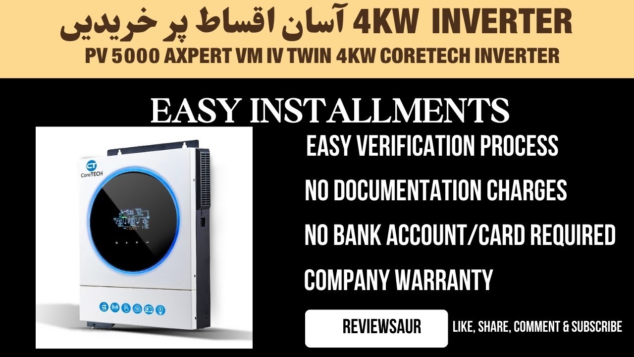PV 5000 Axpert VM IV Twin 4KW CoreTECH Inverter: Easy Installments in ...