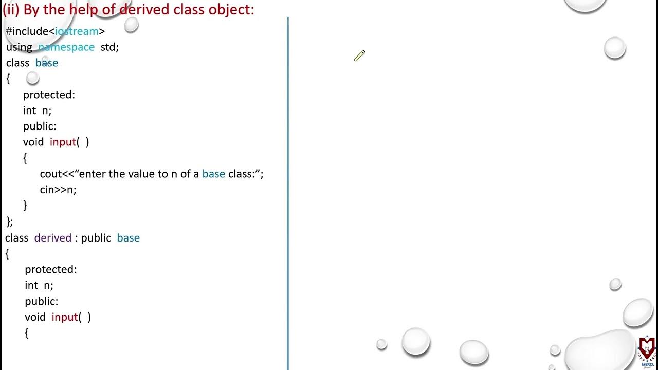 3ii By The Help Of A Derived Class Object Youtube