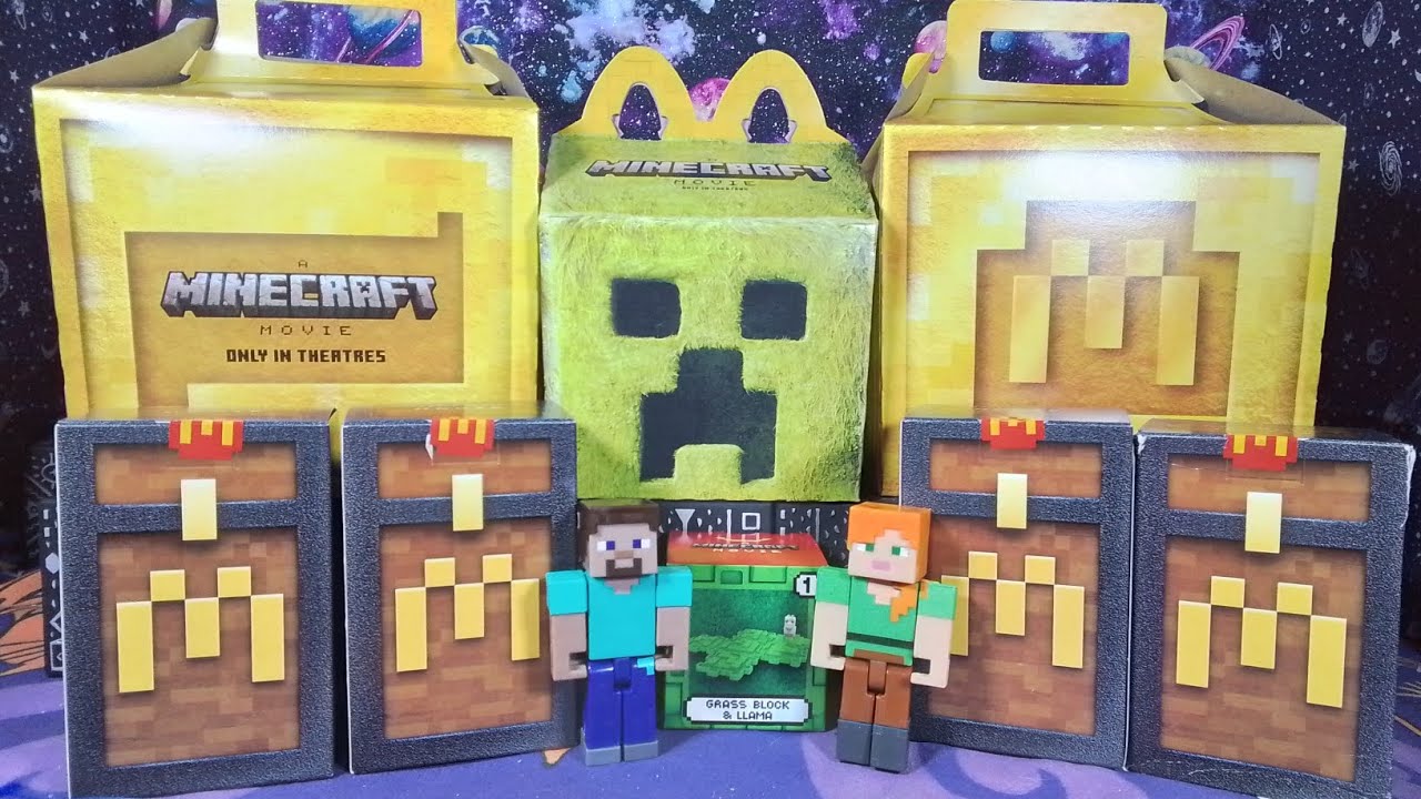5 Mcdonalds Minecraft Movie Blindbox Toys Unboxing - YouTube
