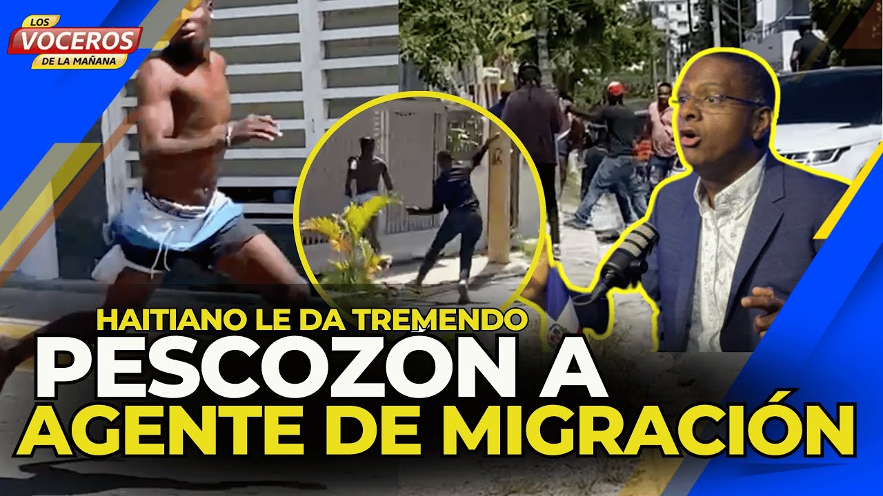 HAITIANO LE DA TREMENDO PESCOZÓN A AGENTE DE MIGRACIÓN - YouTube