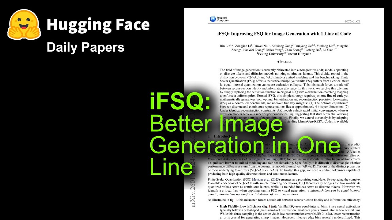 iFSQ: Better Image Generation in One Line - YouTube