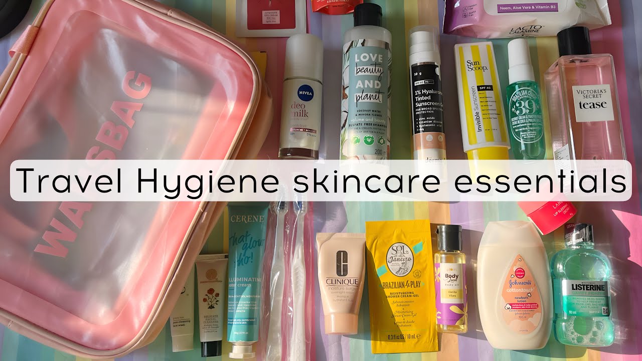 Travel Hygiene/ Skincare Essentials travel pack with me// himanishah ...