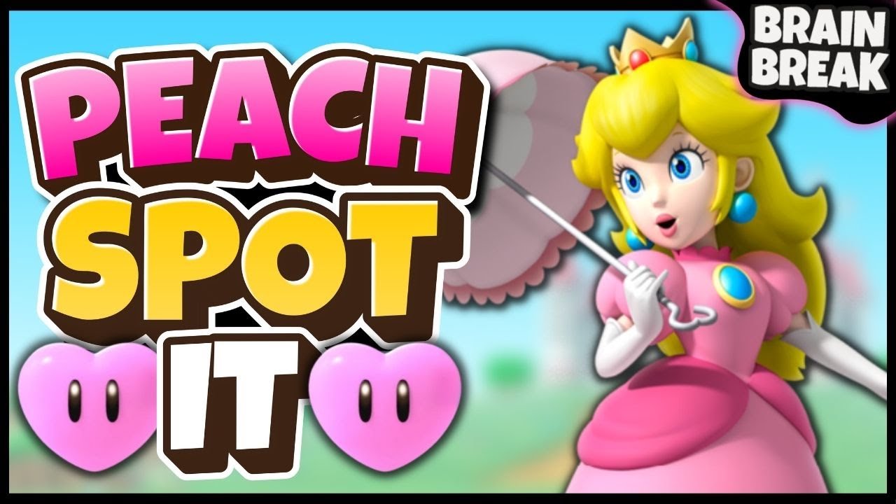 Peach Spot It | Brain Break | Mario | Just Dance | Freeze Dance - YouTube