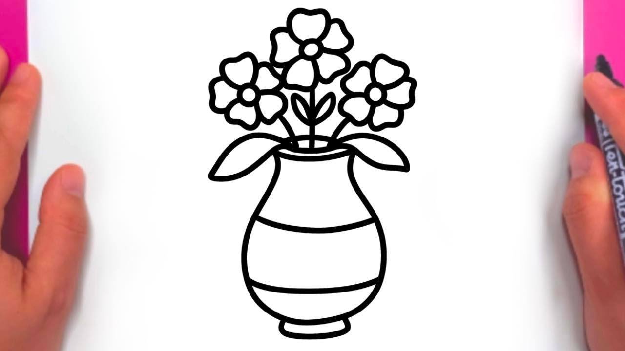 Cum se Deseneaza o VAZA cu FLORI de PRIMAVARA 🌼 Glastra cu Flori ...