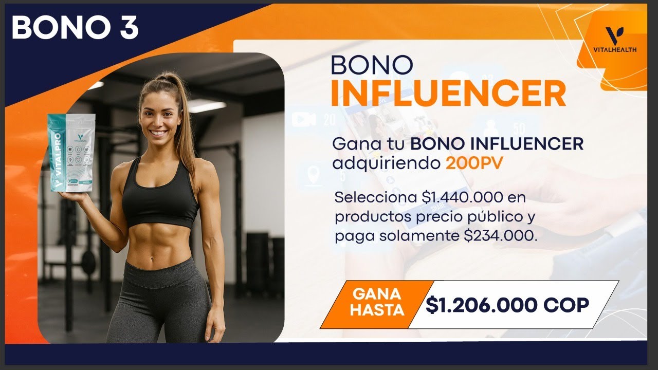 VitalHealth - Bono 3 - Influencer - Plan de Compensación - YouTube