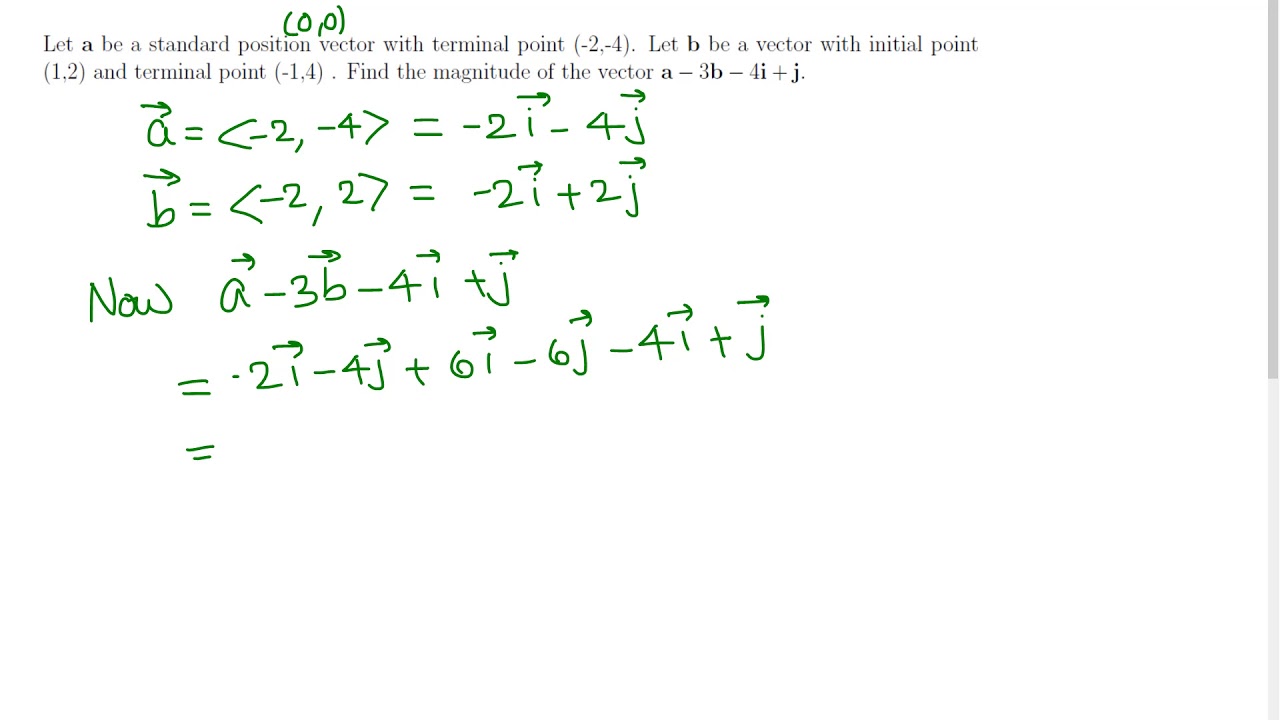 Calc III: Finding magnitude of a vector - YouTube