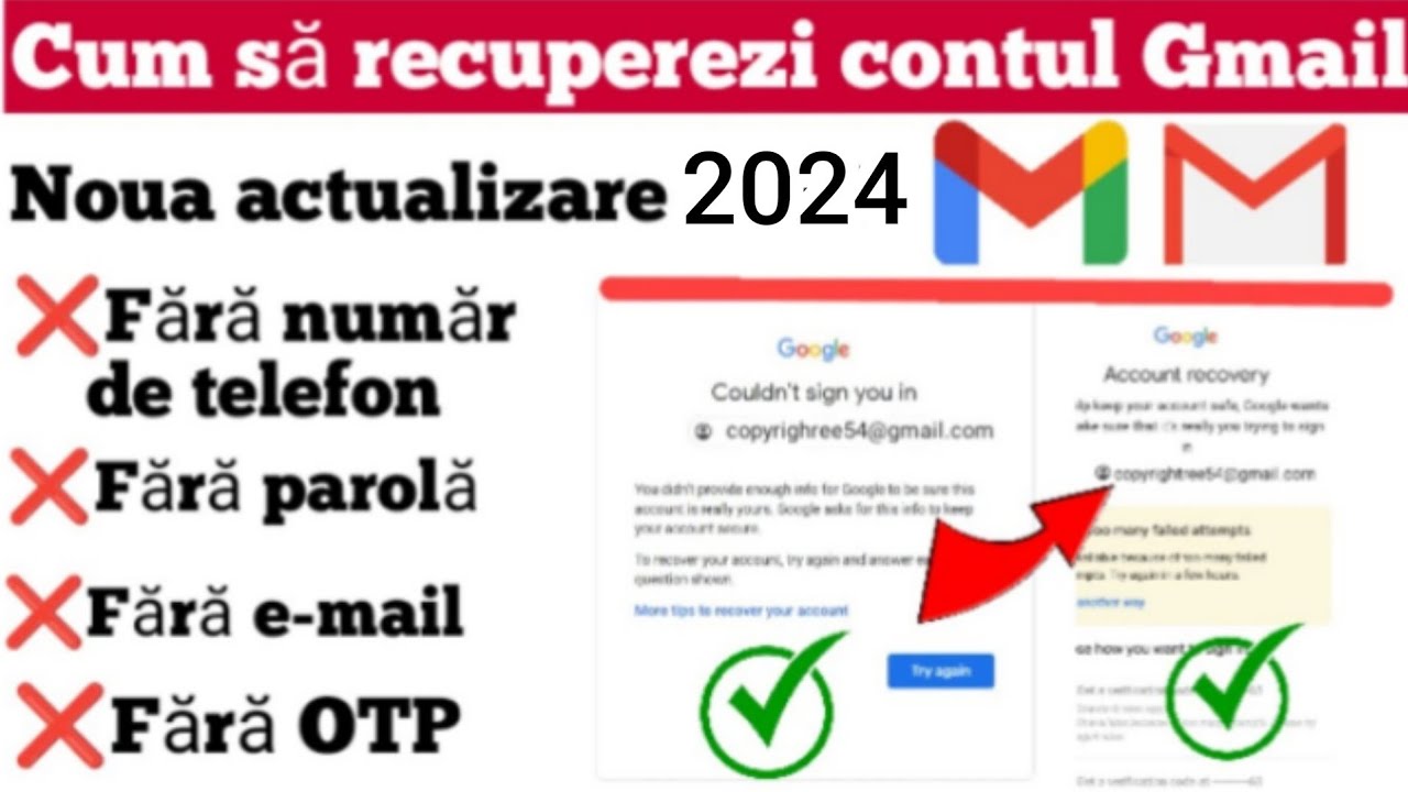 cum să recuperezi parola gmail fără e-mail și număr de telefon de ...