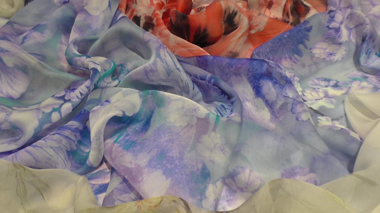 Silk Chiffon Fabric Collection - YouTube