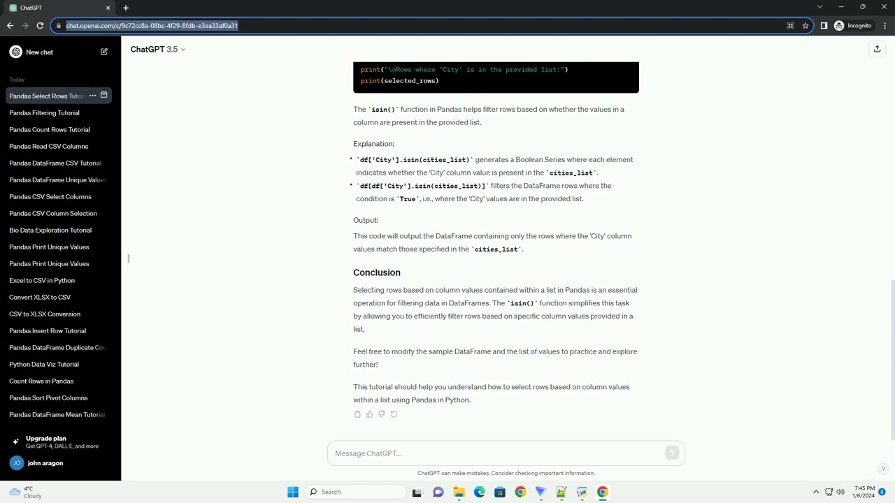 Pandas Select Rows By Column Value In List YouTube Pandas Select Rows By Column Value In List YouTube