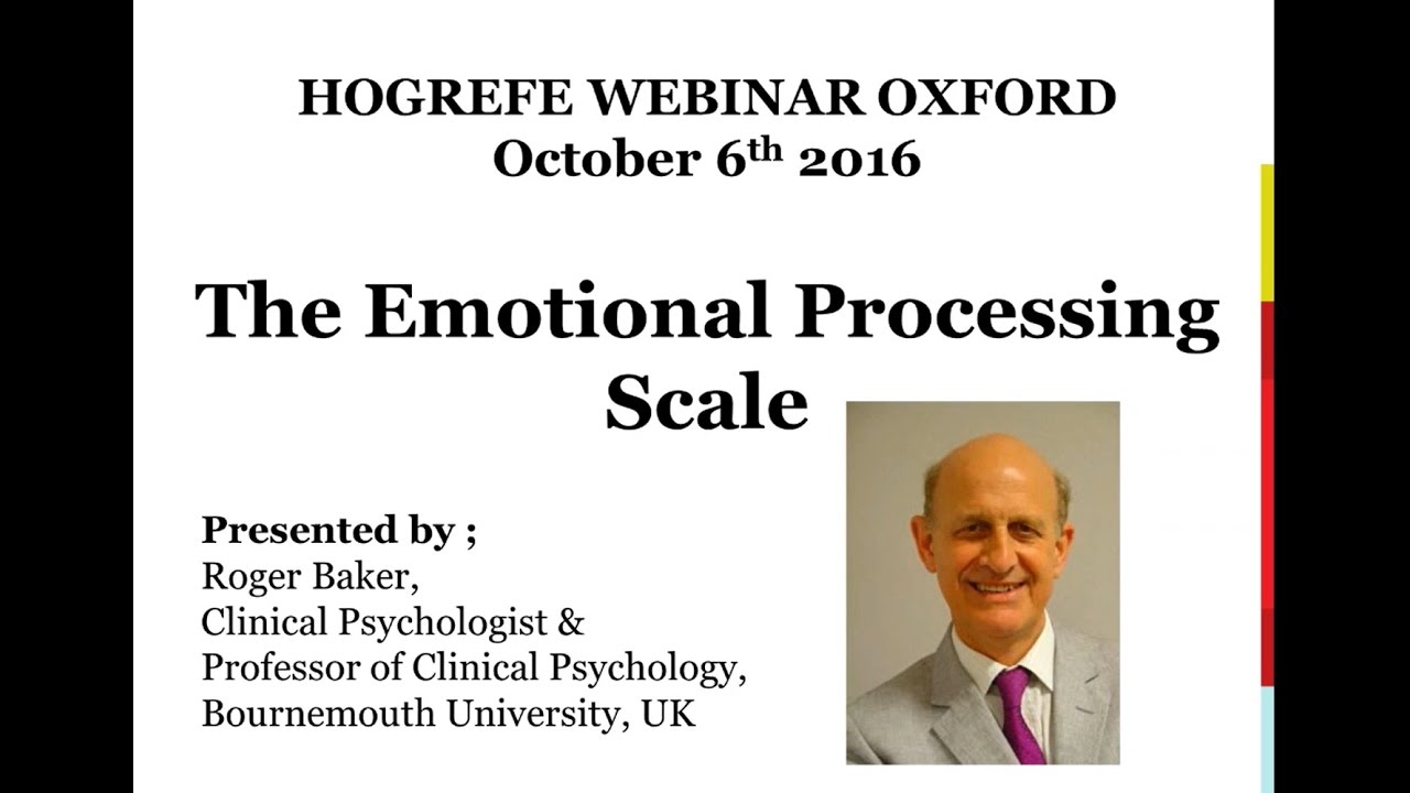The Emotional Processing Scale: Professor Roger Baker - YouTube