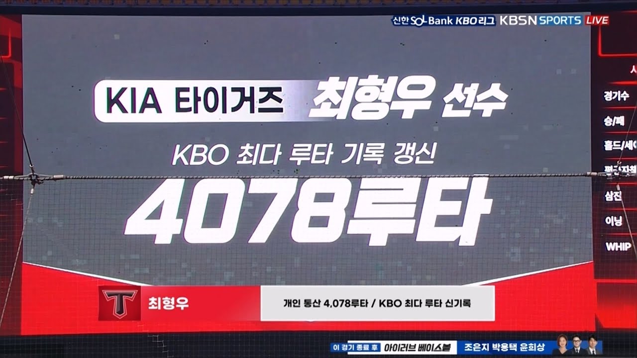 [KIA vs SSG] '4078' 레전드 KIA 최형우 | KBO 리그 최다 루타 신기록 | 6.12 | KBO 모먼트 | 야구 하이라이트 - YouTube