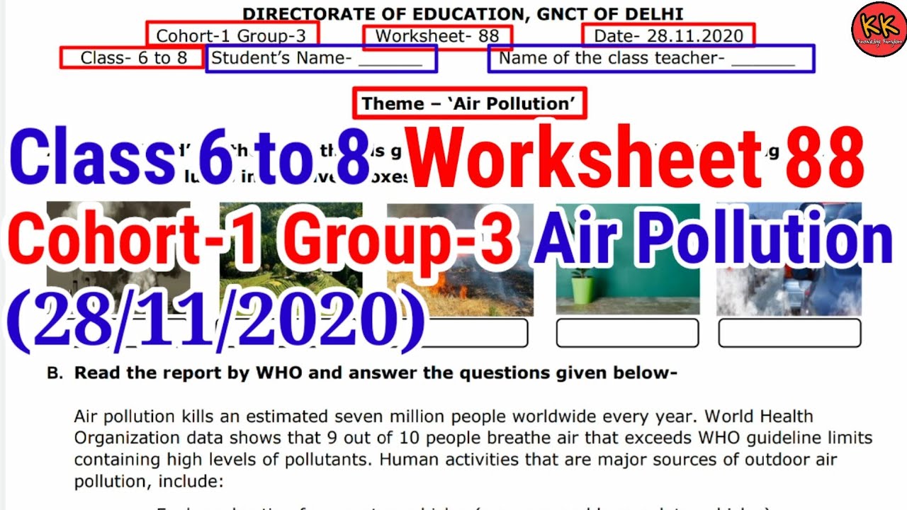 DOE Worksheet 88 Air Pollution Class 6 to 8 Cohort-1 Group-3 (28/11/20 ...