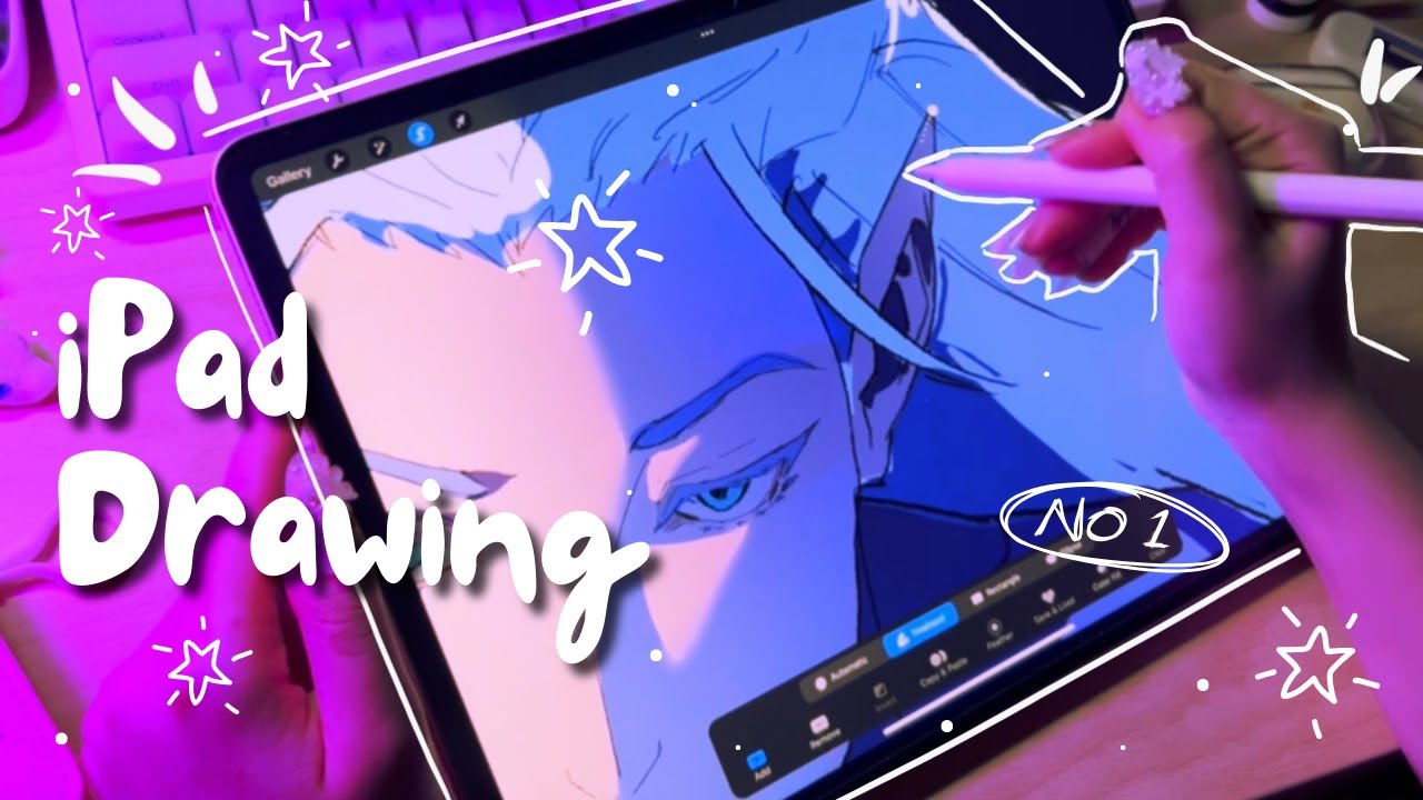 iPad Drawing ASMR | Lofi Chill Music + Drawing Sounds | Procreate Art ...