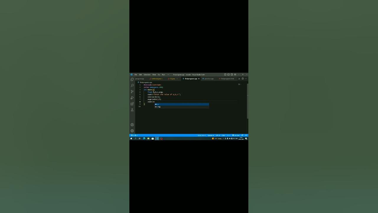 C Program To Find Average Of Three Numbers Cppprogramming Program Programming Youtube