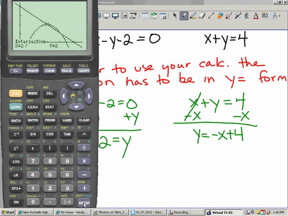 01.07.2011 - Algebra 2 & Trig - Solving Systems of Equations - YouTube