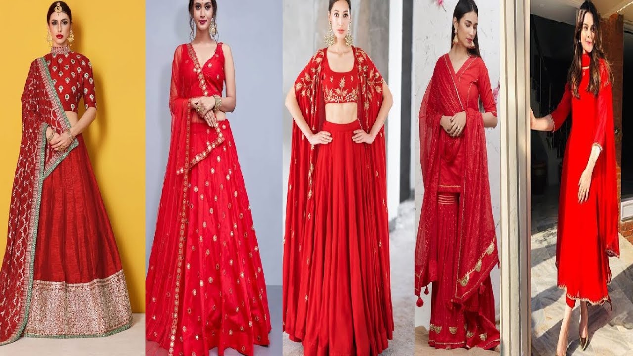 DESIGN YOUR OWN RED COLOUR PARTYWEAR DRESS|| BEAUTIFUL DIFFERENT ...