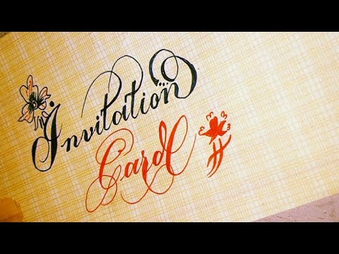 how to write Invitation card in beautiful cursive calligraphy with easy ...