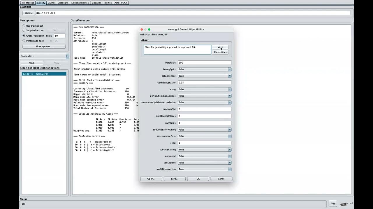 How to Run a Classifier in WEKA - YouTube