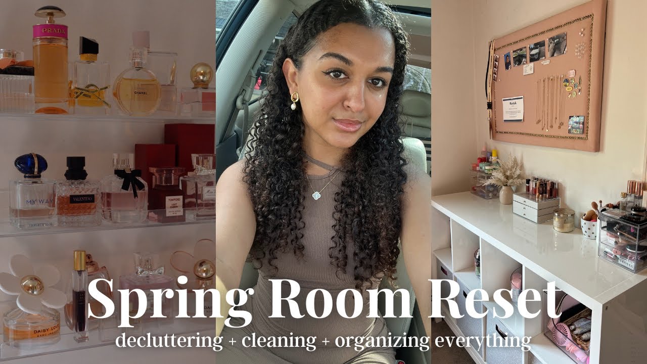 SPRING RESET | decluttering my whole room + cleaning & organizing ...