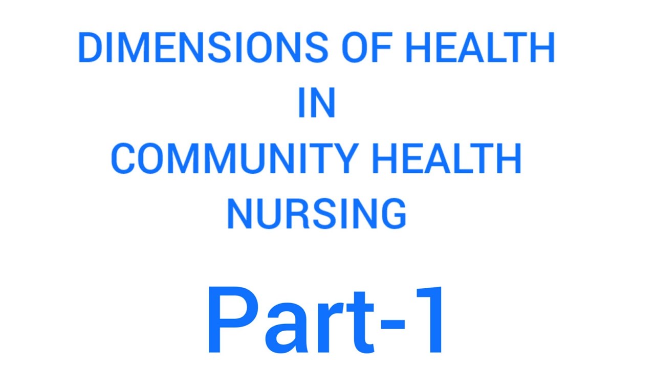 Dimensions of health in community health nursing@KR20243 - YouTube