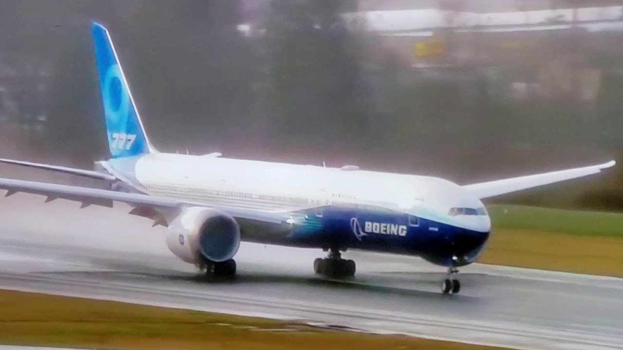 Boeing 777X First flight. 25th January 2020 - YouTube
