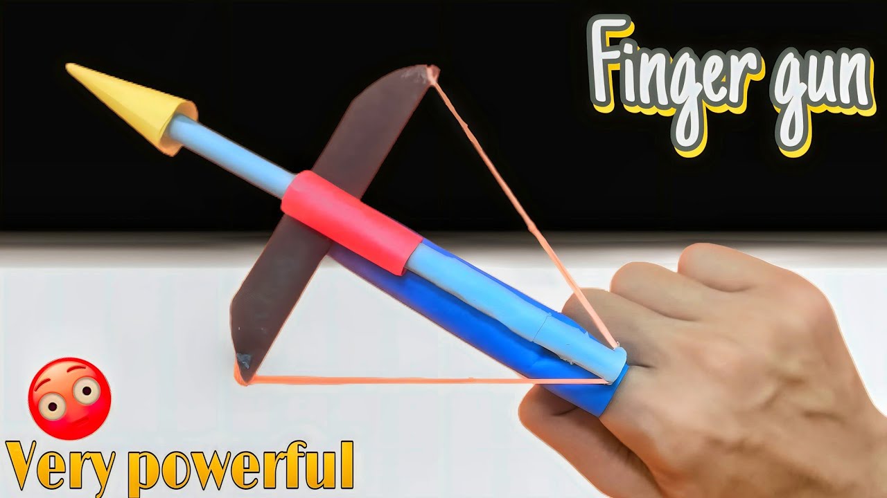 How to make crossbow at home easy | diy finger crossbow | paper ...