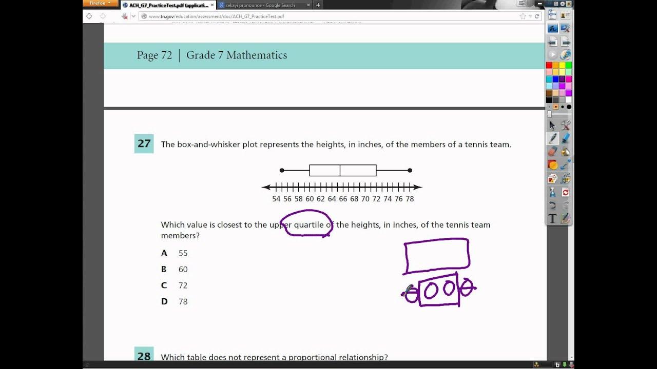 Question 27 - 7th Grade- TCAP Math Practice Test - YouTube