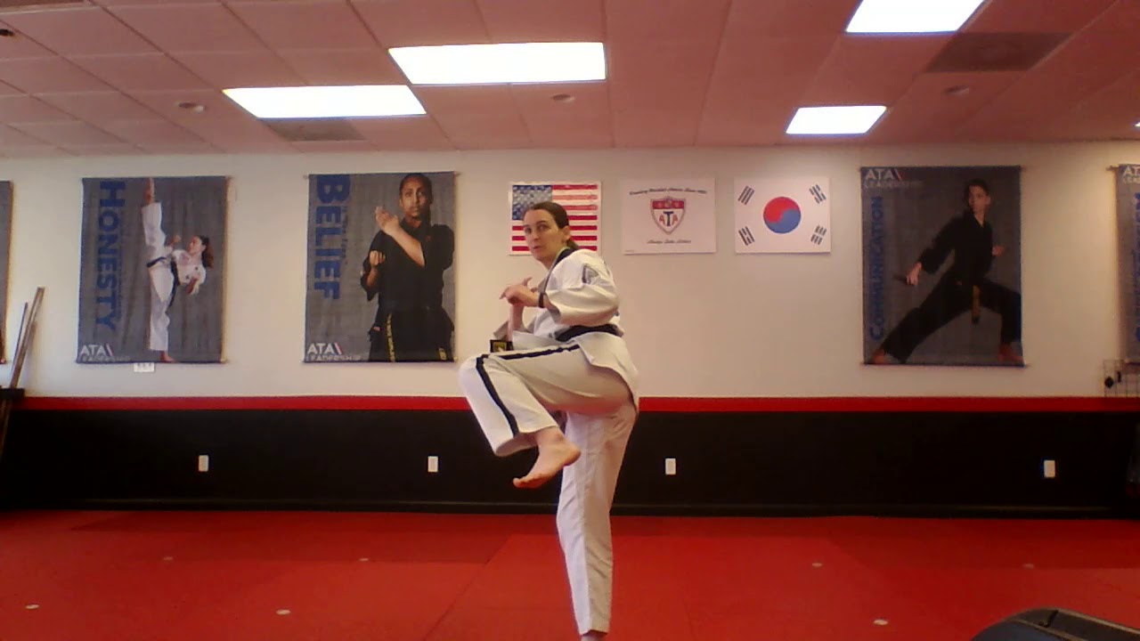 Step reverse side kick - YouTube