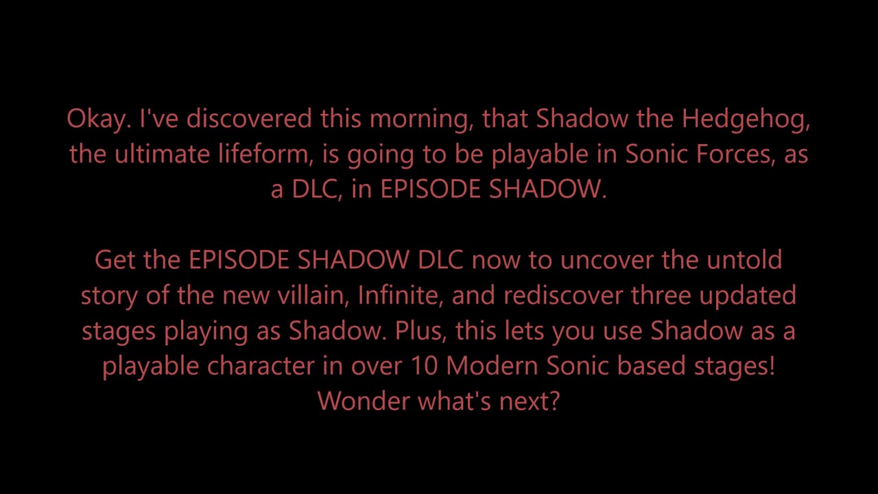 EPISODE SHADOW DLC FOR SONIC FORCES-.mp4 - YouTube