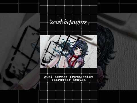 My new project:girl horror protagonist👻#embroidery#horrorprotagonist#timelapseart #characterdesign