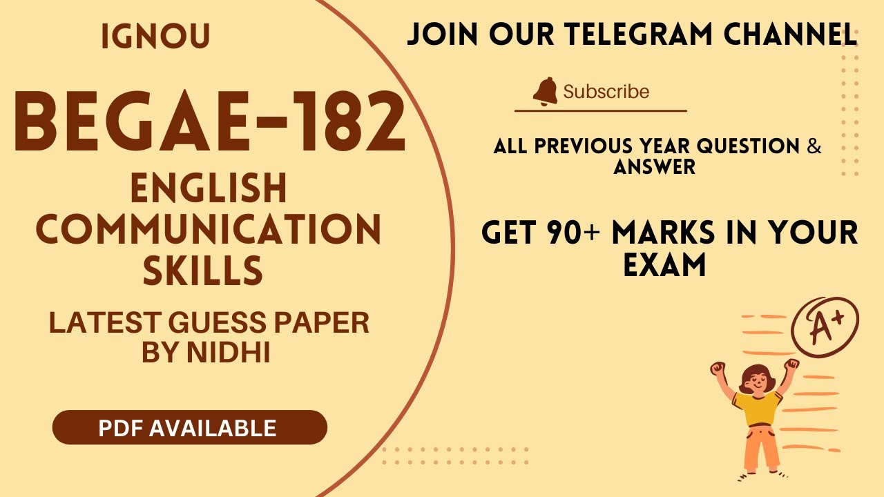 BEGAE-182 ENGLISH COMMUNICATION SKILLS | LATEST GUESS PAPER FOR YOUR ...
