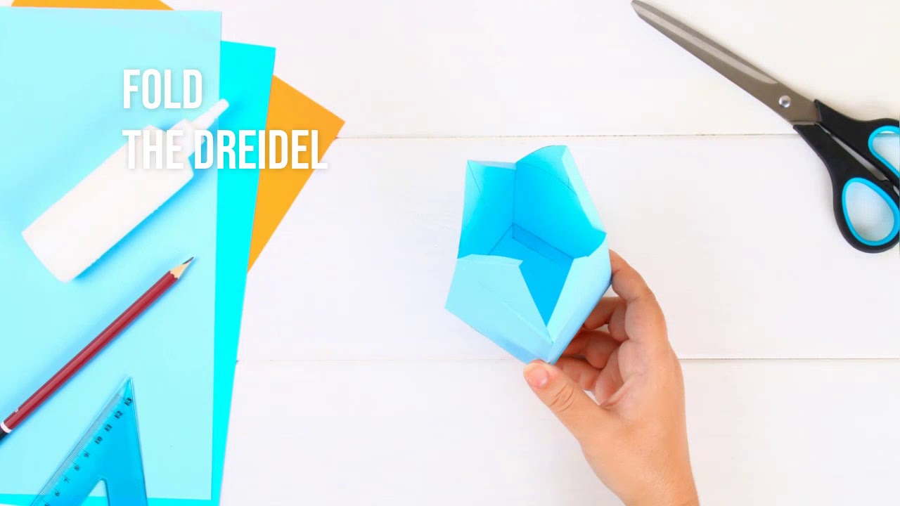 How to make a paper dreidel free template - YouTube