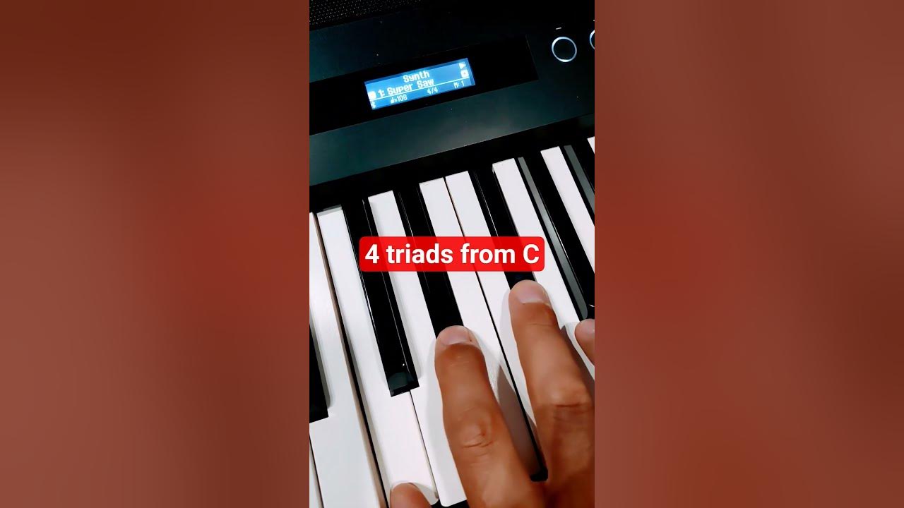 4 triads from C - piano chords for composer - major, minor, diminished and augmented - YouTube
